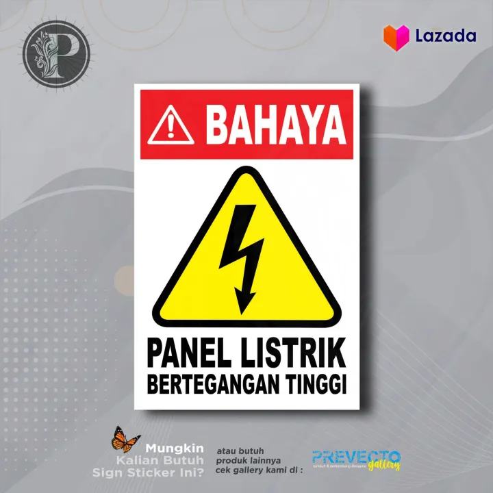 STICKER SAFETY SIGN K3 RAMBU BAHAYA PANEL LISTRIK TEGANGAN TINGGI ...
