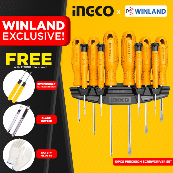 Ingco by Winland 10PCS Screwdriver and Precision Screw driver Set (SS ...