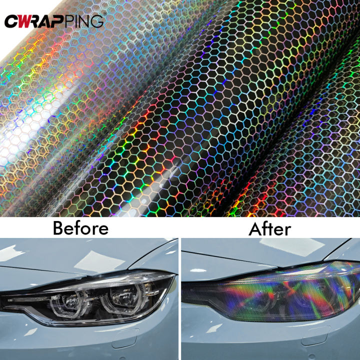 CarHeadlights Taillight Laser Honeycomb Lamp Vinyl Wrap Fog Light ...