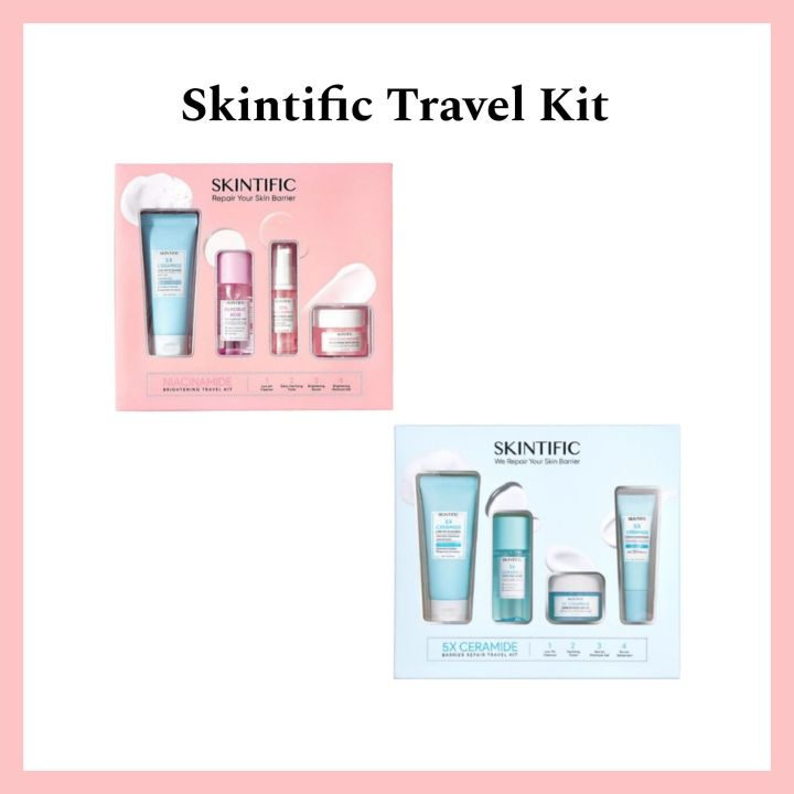 SKINTIFIC Brightening & 5X Ceramide Travel Kit Skincare | Lazada Indonesia