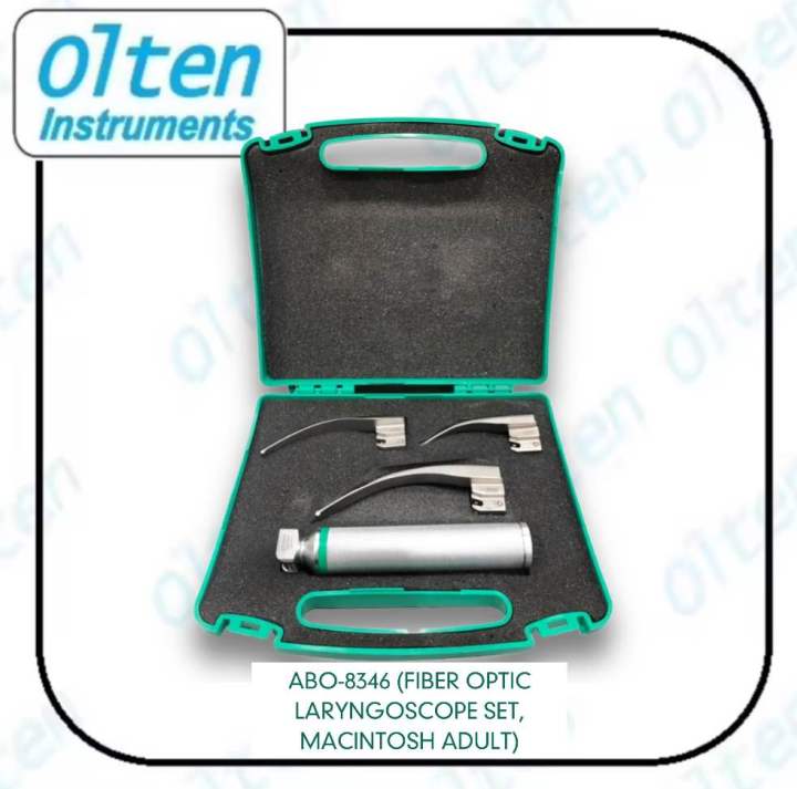 ENT DIAGNOSTIC SET FIBER OPTIC Laryngoscope Set (Macintosh) Adult ...