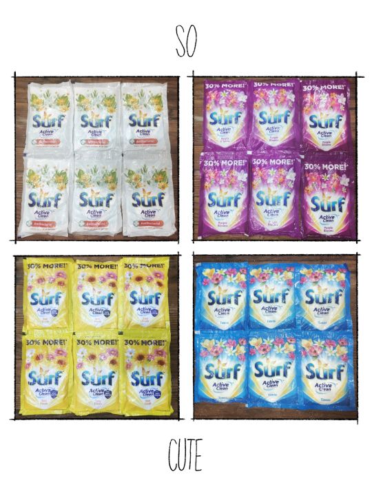 6pcs SURF DETERGENT POWDER BLUE / YELLOW / WHITE / PURPLE | Lazada PH