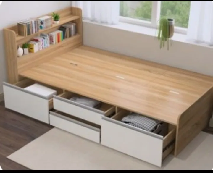 dipan minimalis modern dengan banyak laci penyimpanan ukuran 160×200×40 ...