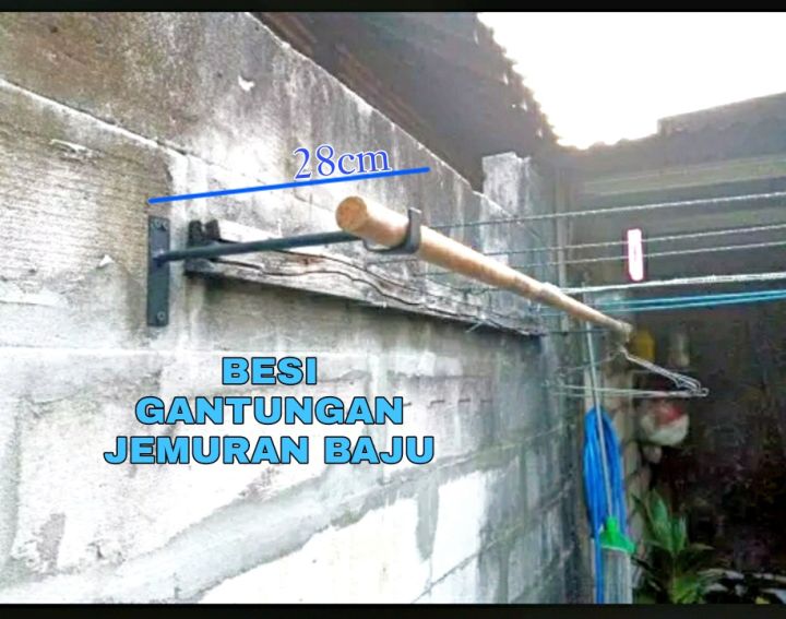 Besi Gantungan Jemuran Baju Tempel Tembok Dinding | Lazada Indonesia