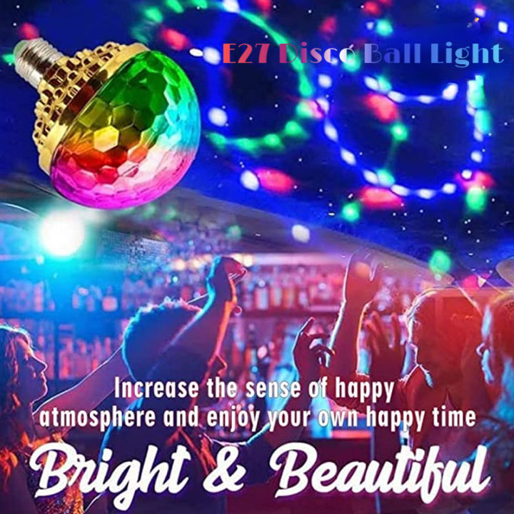 Colorful Auto Rotating Stage Lighting Effect Light E27 Bulb Home Party ...