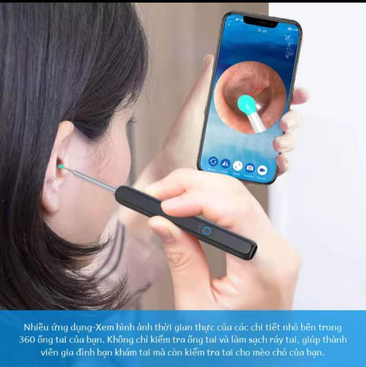 Dụng Cụ Lấy Ráy Tai Camera ️Chính Hãng️ 3 trong 1 có đèn LED, Nội Soi ...