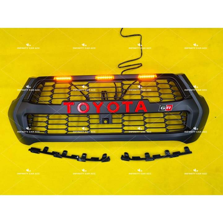 Toyota Hilux Revo 2.4 2021-2024 GR Front Grill Led Toyota Red Word | Lazada