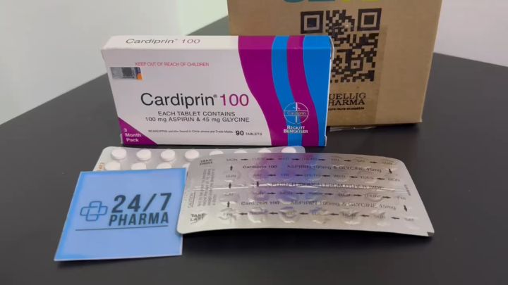 (Exp:08/2024) CARDIPRIN 100MG 30's 90's Aspirin 100 mg and glycine 45 ...