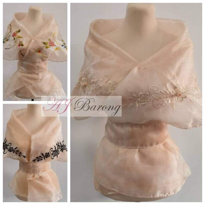 Filipiniana panuelo wrap around embroidery and painting | Lazada PH