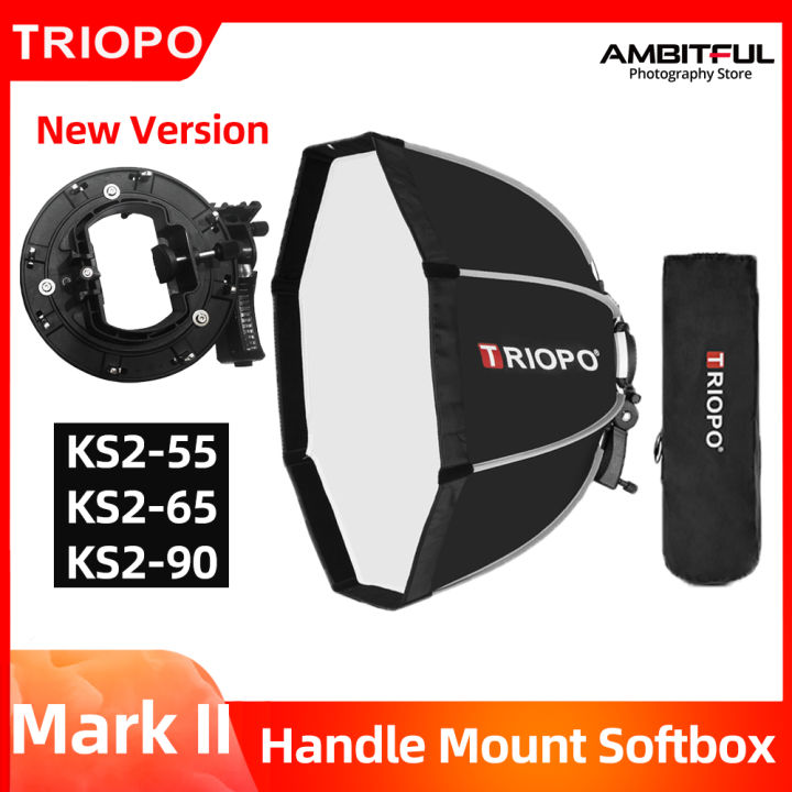 Triopo Softbox 55cm 65cm 90cm Foldable Octagon Softbox Bracket Mount ...