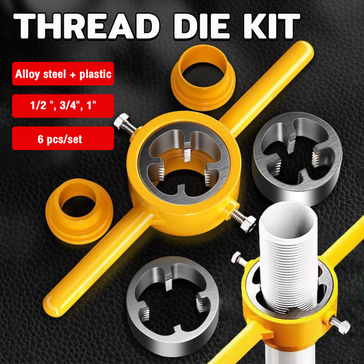 PVC Pipe Threader NPT Thread Tap Die Set Plumbing PVC Thread Tool ...