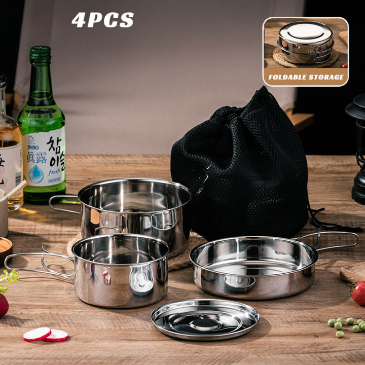 Camping Multifunctional Cooking Set Home Stainless Steel Cookware ...