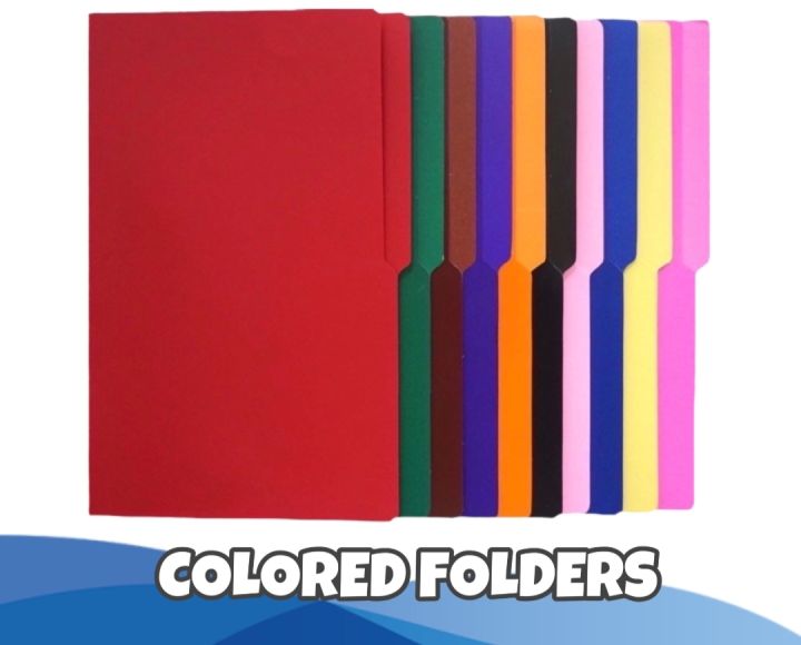 12 pcs assorted color colored folders long and short | Lazada PH