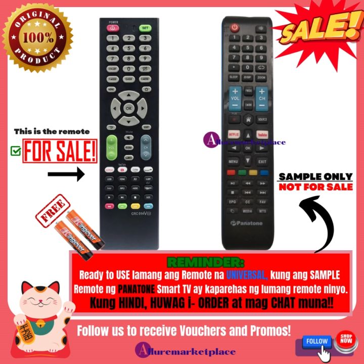 Ready to use Universal PANATONE Smart TV Remote Control PANATONE Remote ...