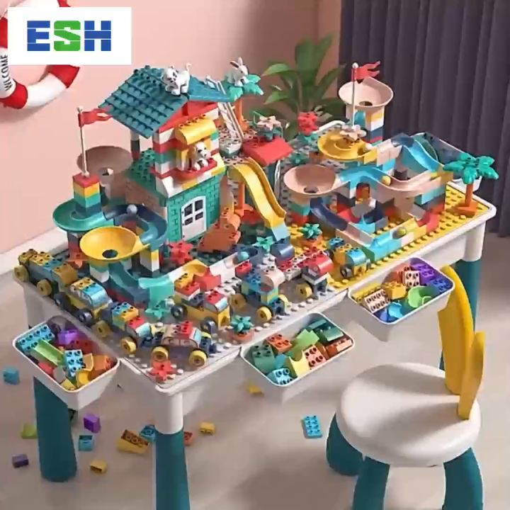 CBH Building Blocks Table Table with Chair and Storage Best Gift for ...