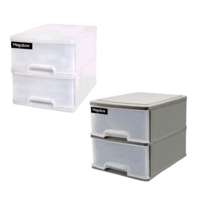 Megabox 2 Layer Drawer (white/grey) | Lazada PH