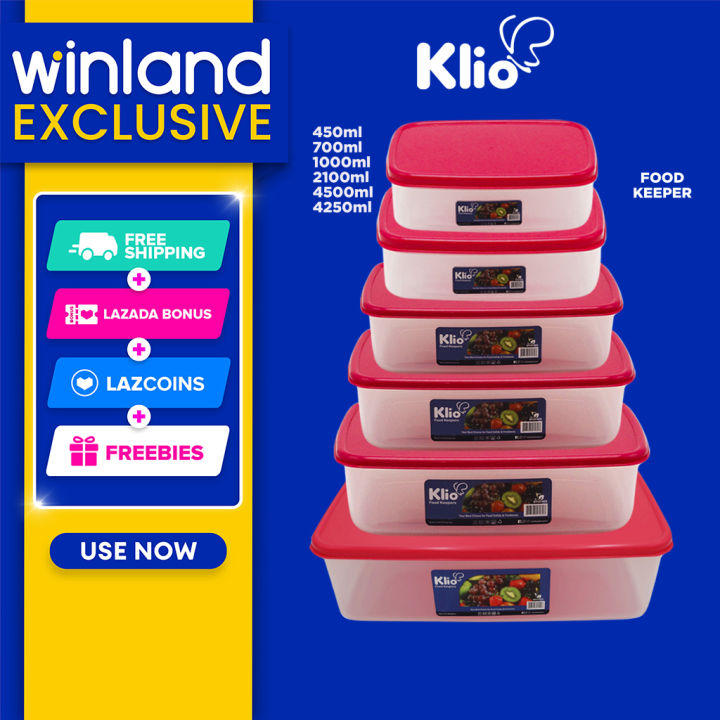 Klio by Winland Rectangular Stackable Food Keeper Plasticware ...
