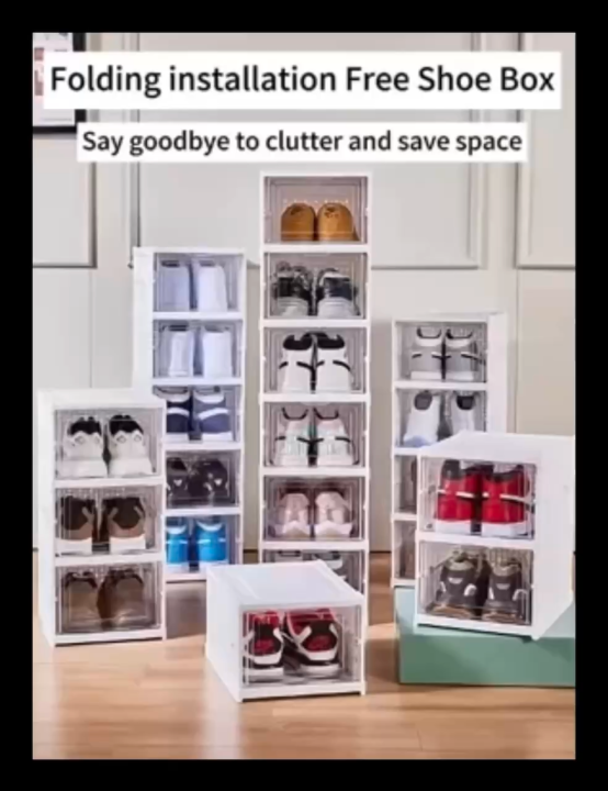 Foldable Shoe Box 6Layer Folding Cabinet Storage Shoe Rack Storage Box ...