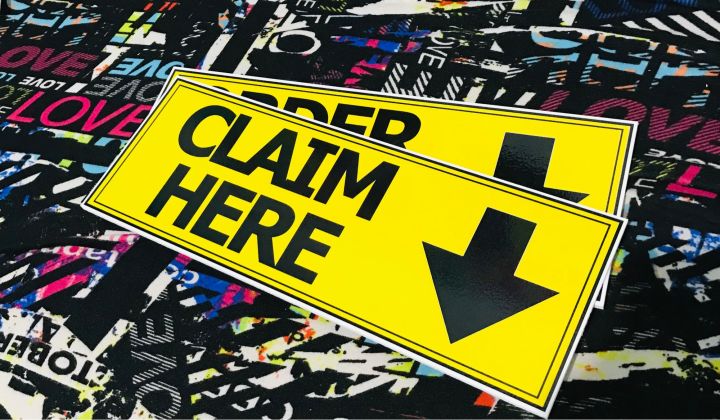 Claim here Signage | Lazada PH