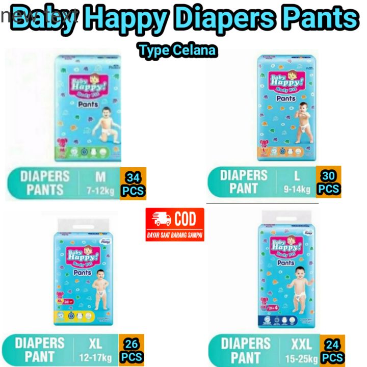 Baby Happy Diapers Pants Type Celana size M,L,XL,XXL | Pampers Popok ...