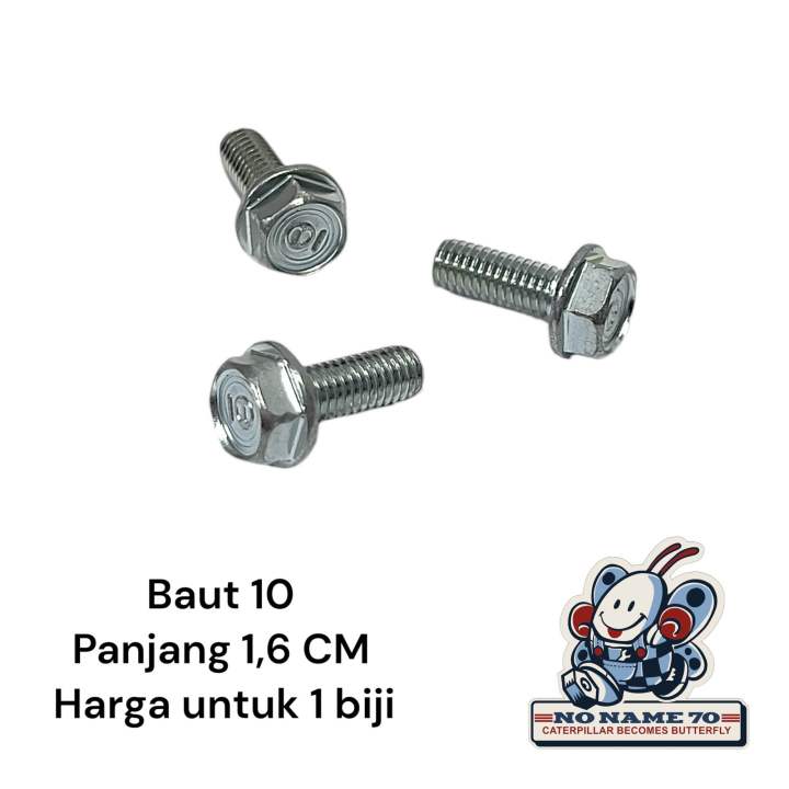 baut plat nomor honda original kunci 10 panjang 1,6cm original | Lazada ...