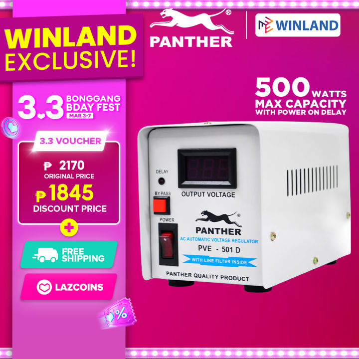 Panther by Winland 500W AVR w/ Power on Delay Automatic Voltage ...