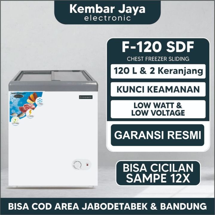 CHEST FREEZER Frigigate CF-120SDF 100Liter Sliding Door Frozen Food ...