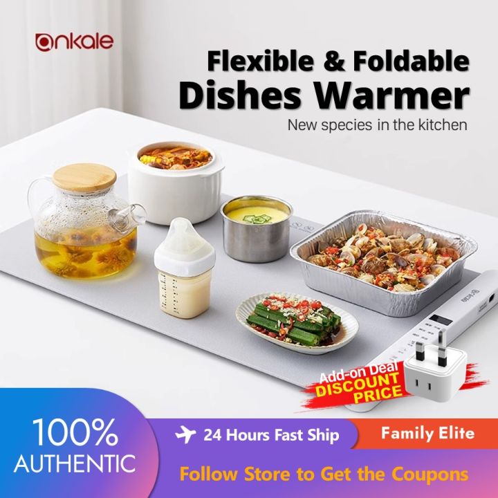 Ankale Foldable Electric Dishes Warmer with Adjustable Temperature ...