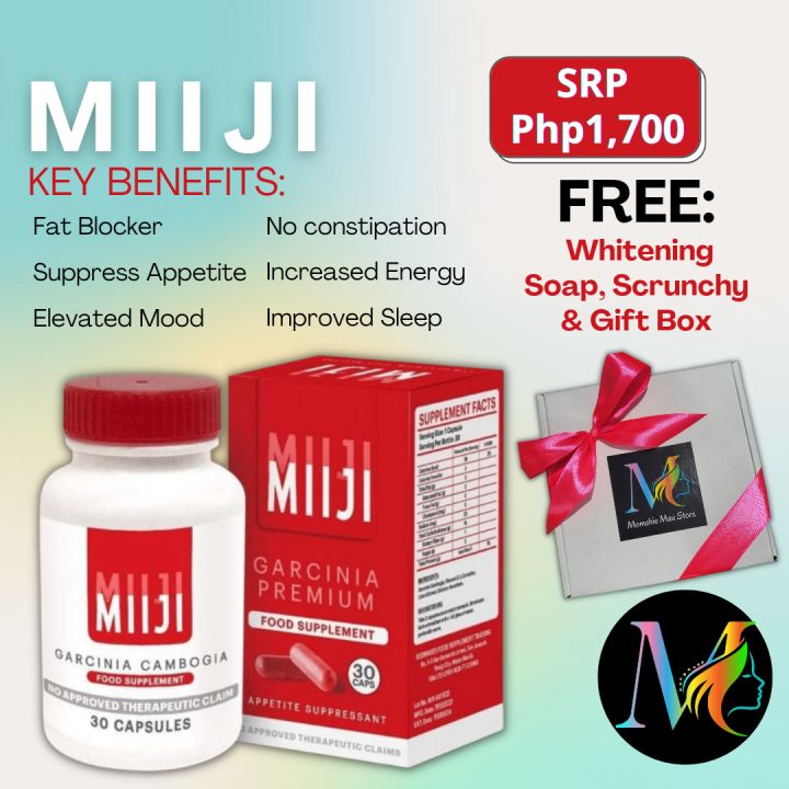 MIIJI Garcinia Cambogia Capsules Free Whitening Soap and Gift Box ...
