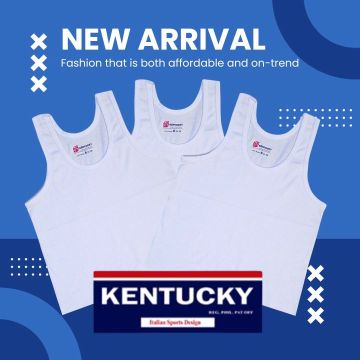 PLAIN WHITE SANDO, KENTUCKY Original 100% cotton FOR KIDS (3Pcs ...
