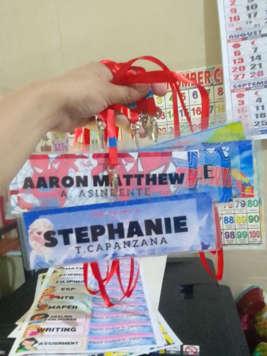 Laminated waterproof personalized name plate for kids with FREE ID lace ...