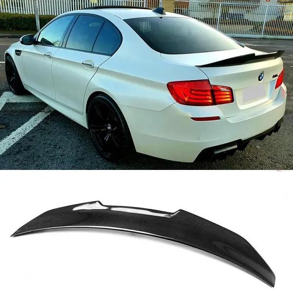BMW F10 PSM style rear boot trunk carbon fiber ducktail spoiler lip ...