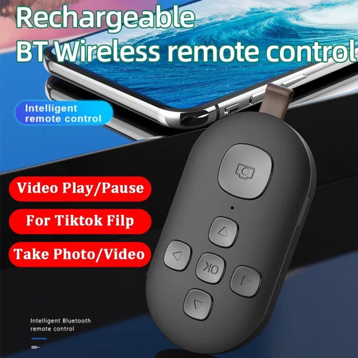 7 Button Rechargeable Bluetooth Remote Controller for iPhone Android ...