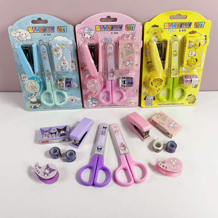 Sanrio Kuromi mini stapler staple set Melody Pudding Dog Gemini stapler | Lazada
