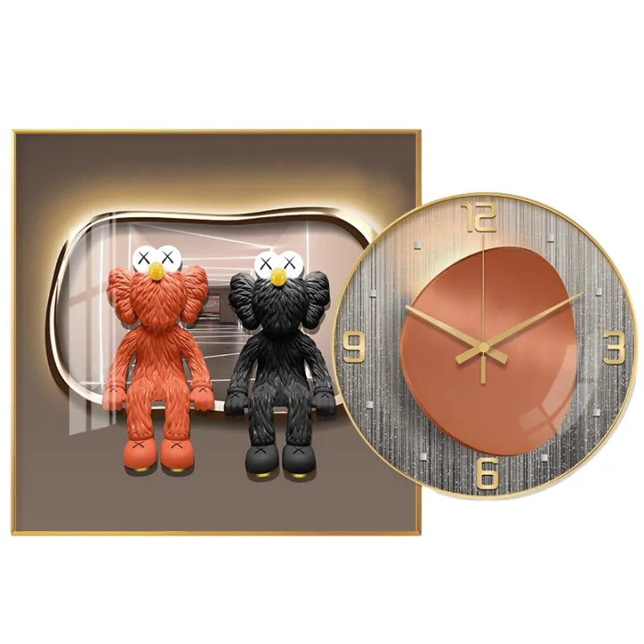 นาฬิกาแขวนผนังลายหมี Kaws ทรงกลม | Lazada.co.th