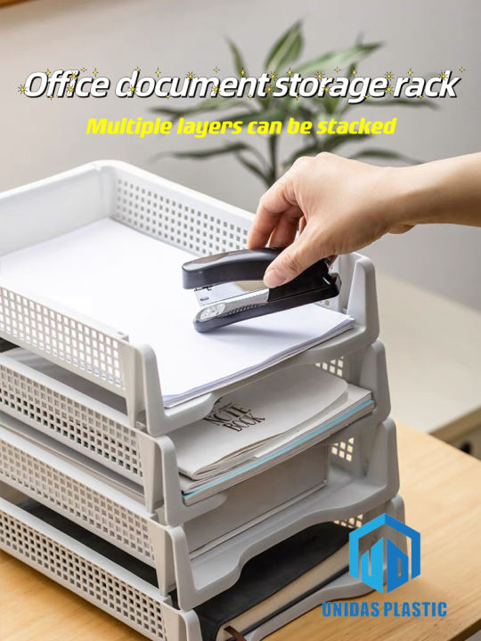 Glass A 3/5Layer Office Desktop File Rack Multi-layer Stacked Data Rack ...