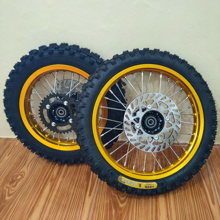 ล้อรถวิบาก สำหรับดัดแปลงใส่ msx ksrดุมสูตร ขอบล้อหลัง 14 นิ้วล้อหน้า 17 นิ้วพร้อมยาง รูเพลา 12 ...