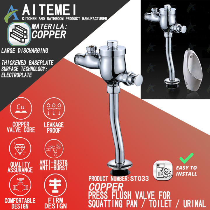 Squat Toilet Flushometer Urinal Delay Flushometer Brass Large Capacity ...