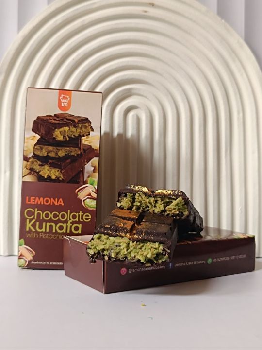 Coklat dubai LEMONA CHOCOLATE KUNAFA WITH Pistachio BERAT 70 GR ...