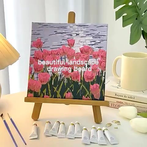 Digital Oil Paint By Numbers 20X20cm Canvas Frame Number Painting Home ...