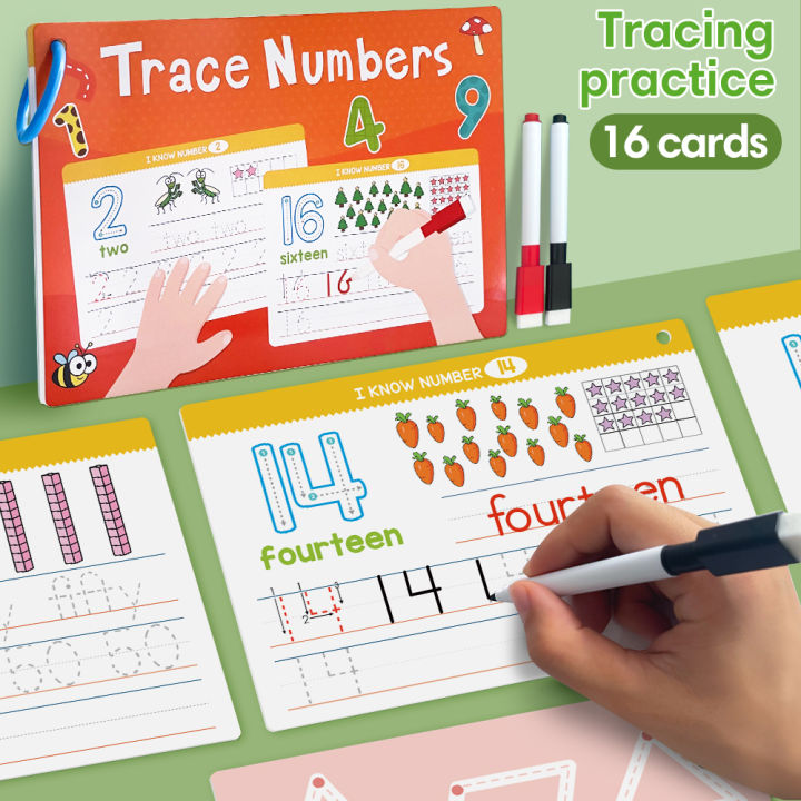 Dry Erase Numbers Flash Cards - Write and Wipe Board Numbers Tracing ...