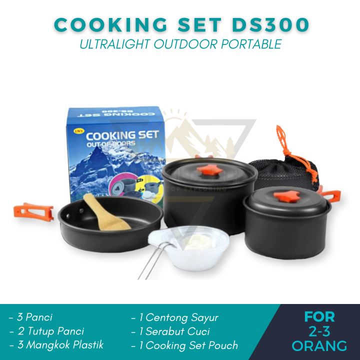 Cooking Set DS 300 Nesting Set DS300 Alat Masak Camping Portable Panci ...