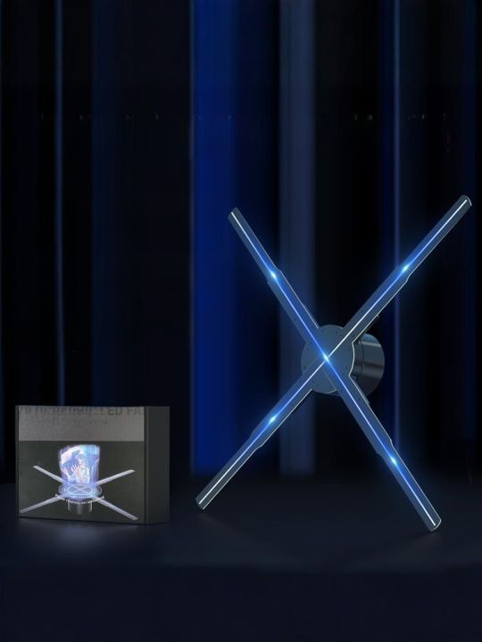 Naked Eye 3D Holographic Fan Screen Holographic Projection Lamp Three-Dimensional Suspension ...