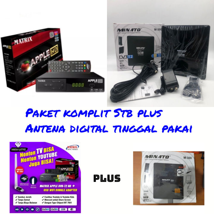 SET BOX TV DIGITAL TABUNG PAKET LENGAKP PLUS ANTENA DIGITAL SEMUA ...