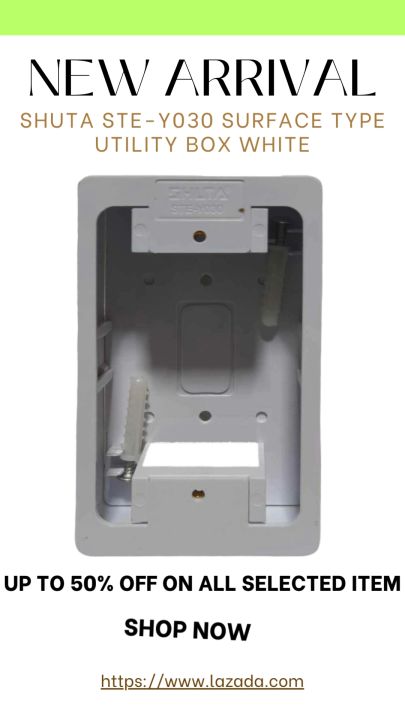 STE-Y030 SHUTA Surface Type Utility Box White (Sold per box-10pcs ...