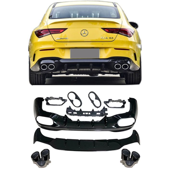 Mercedes Benz w118 CLA45s AMG rear bumper diffuser lip splitter cover ...
