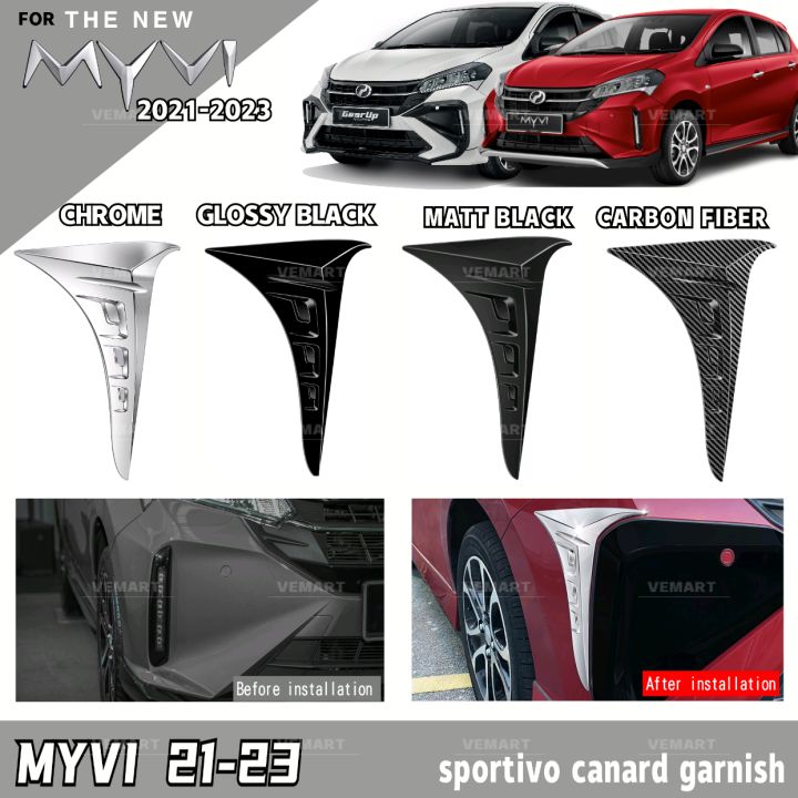 Vemart perodua myvi 2021-2022 front bumper canard garnish sportivo ...