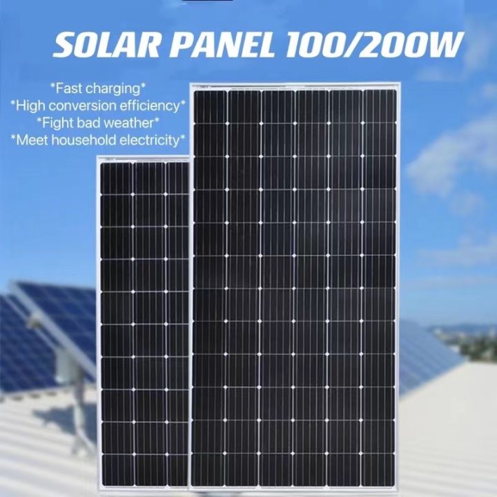 【Ready Stock】Solar panel 100W 210W solar panel board monocrystalline ...