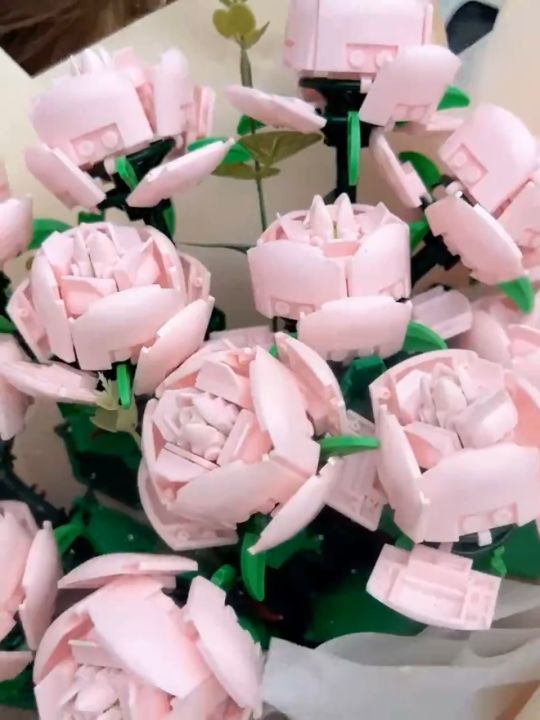 Rose Flower Building Blocks Tulip Bouquet Girls Ladies Birthday Gifts ...