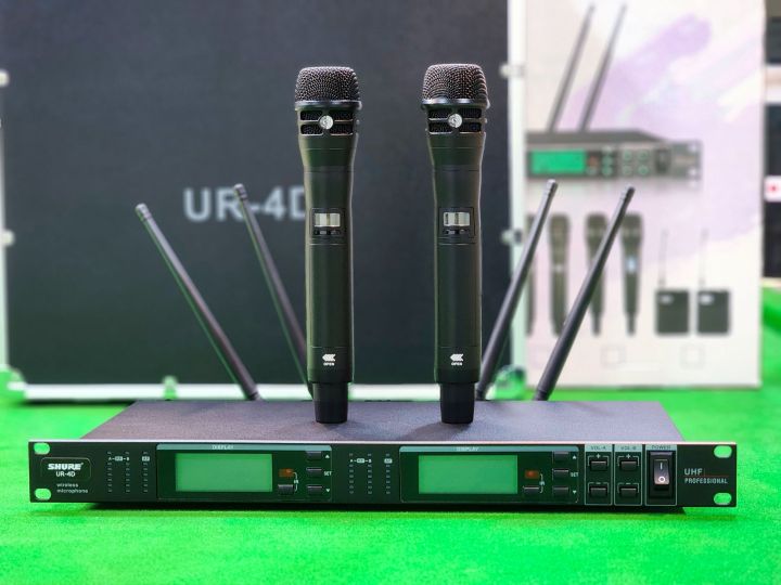 UR4D ชุดไมค์ลอยคู่ไร้สาย Shure UR4D Wireless Microphone Receiver4เสาสัญญานUHF (คลื่นความถี่ใหม่ ...
